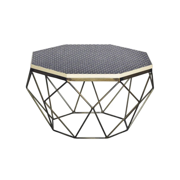 Masa cafea alb neagra 70 cm Diamond Bone – Poetic Store